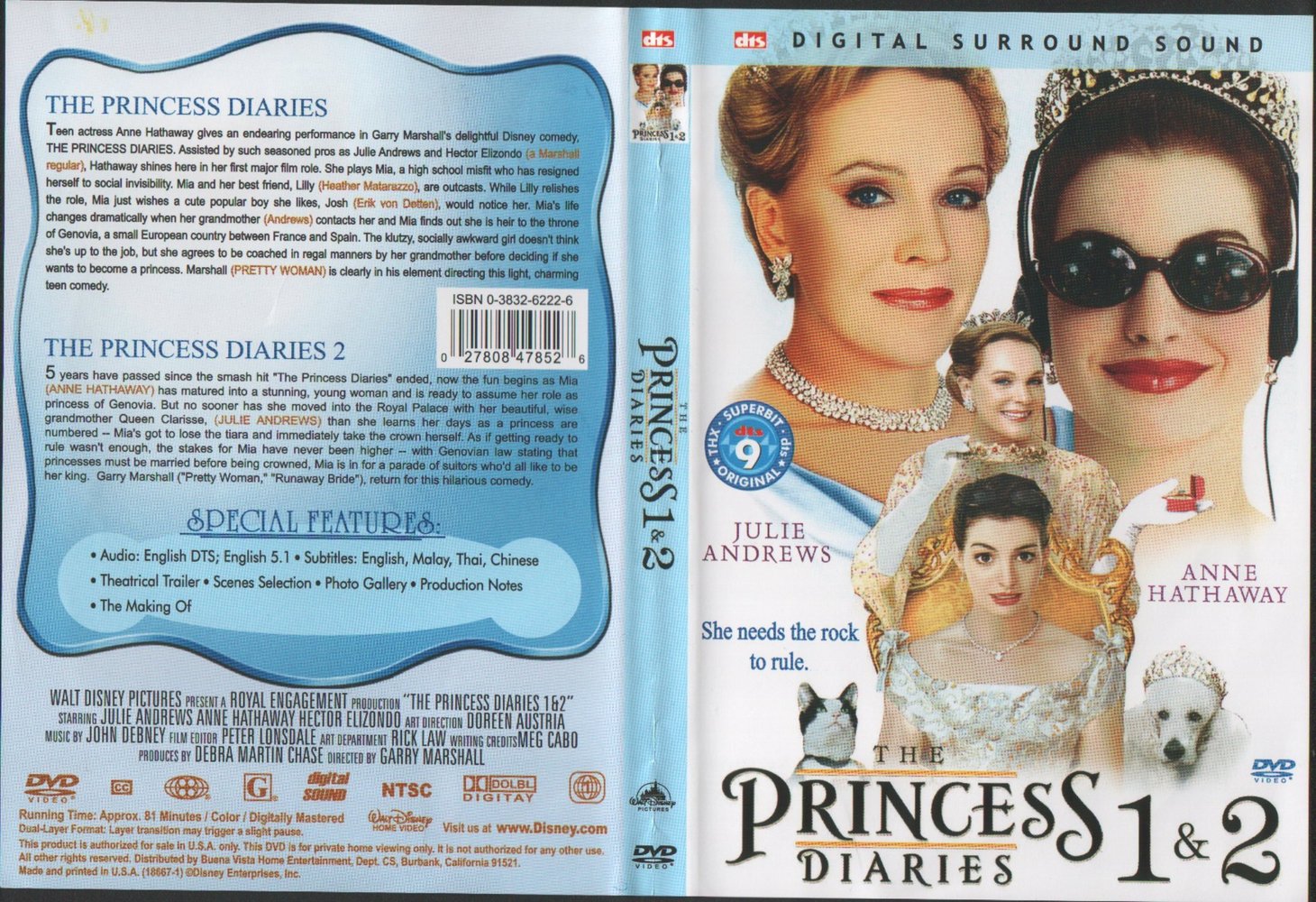 DVD Lables: The Princess Diaries 1 and 2